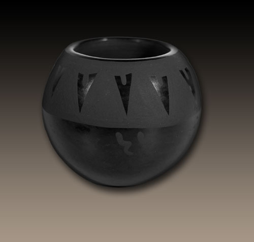 Black-on-Black Jar [SOLD] - Adobe Gallery, Santa Fe