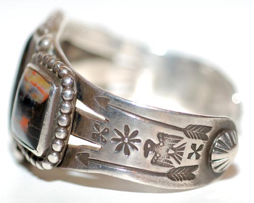 Ingot-Silver Split-Chisel Cuff Bracelet with Three Stones - Southwest ...