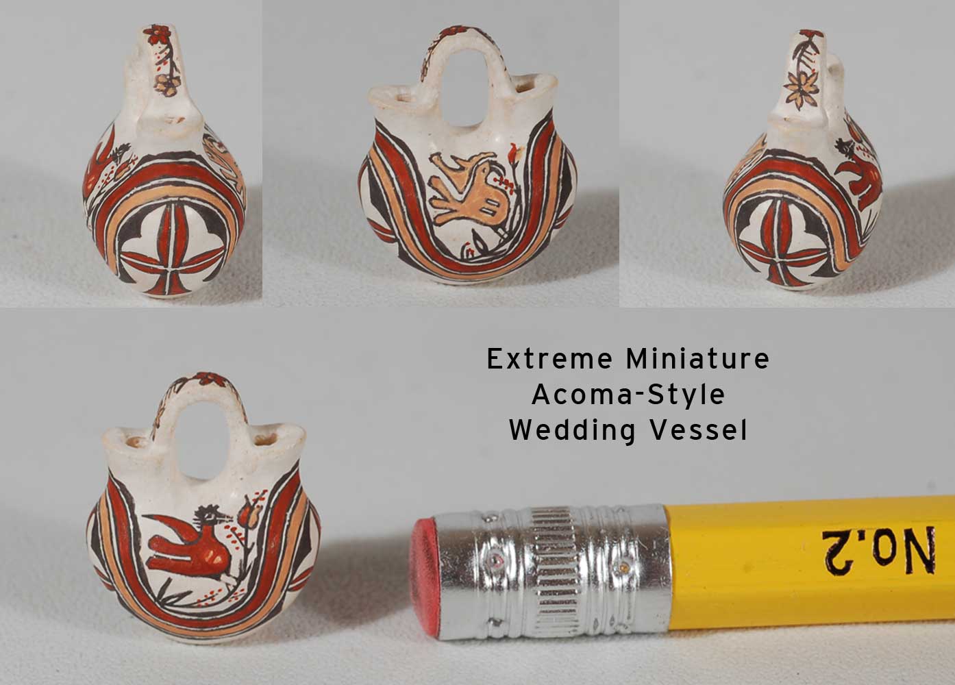 Laguna Pueblo Extreme Miniature Acoma-Style Wedding Vase by Thomas ...