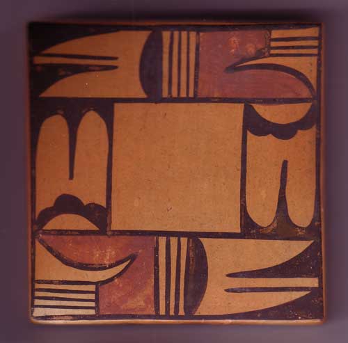 Hopi Pueblo Polychrome Pottery Tile by Sadie Adams - Southwest Indian ...