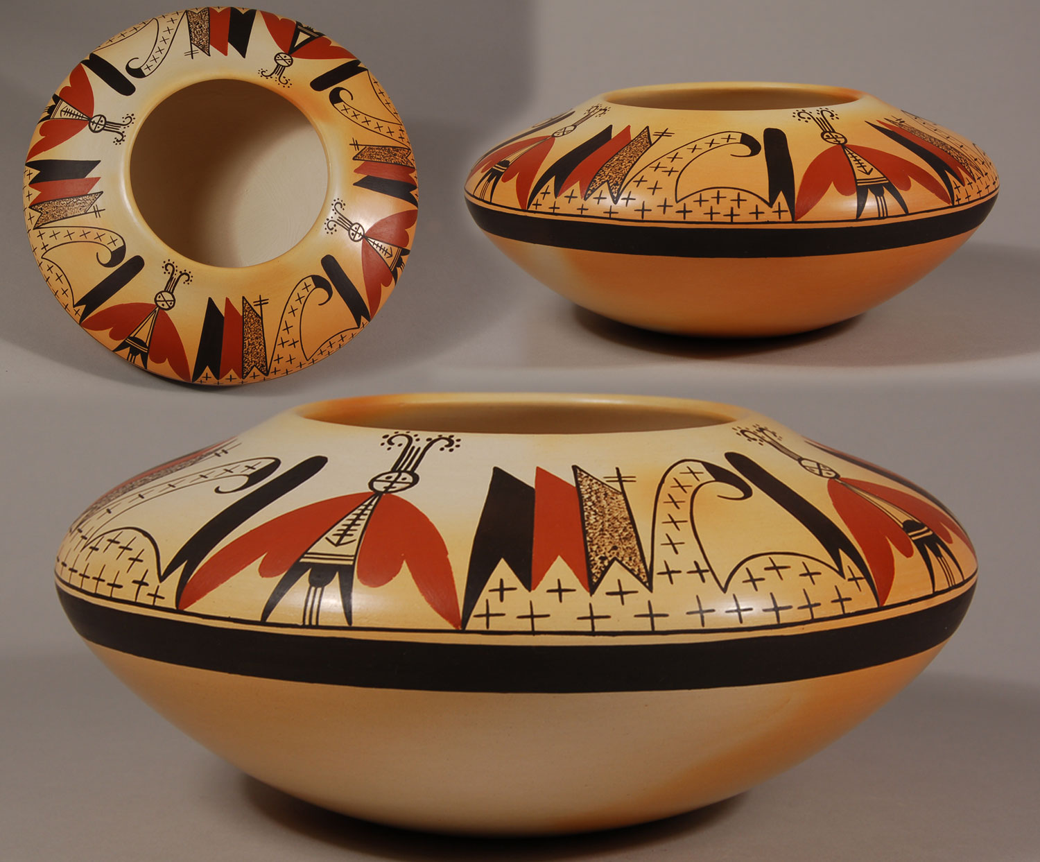 Hopi Polychrome Seed Jar with Butterflies by Mark Tahbo - Southwest ...