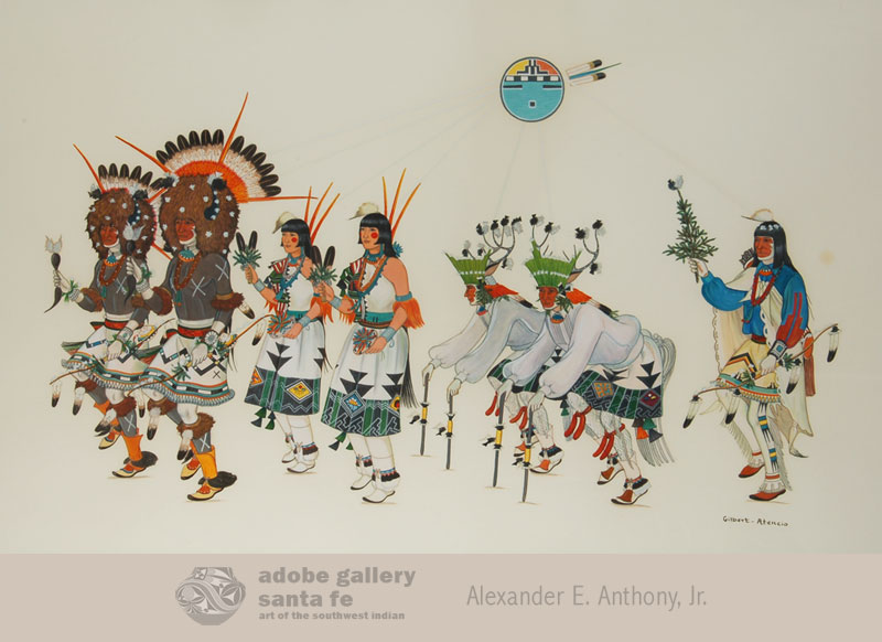 Native Painting – Pueblo C3874U - Adobe Gallery, Santa Fe