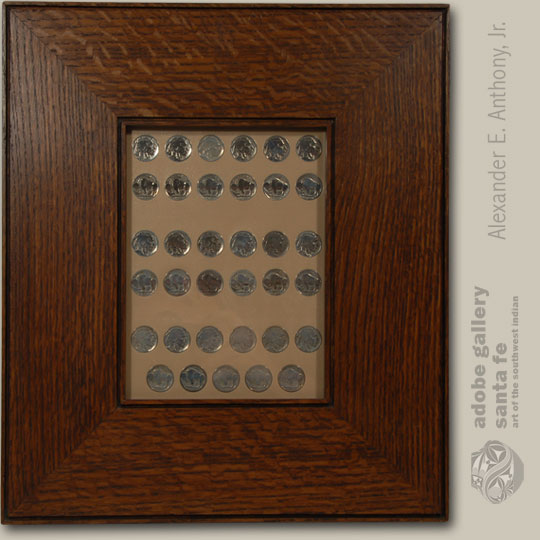 Mission Style Frame - old coins - Adobe Gallery, Santa Fe