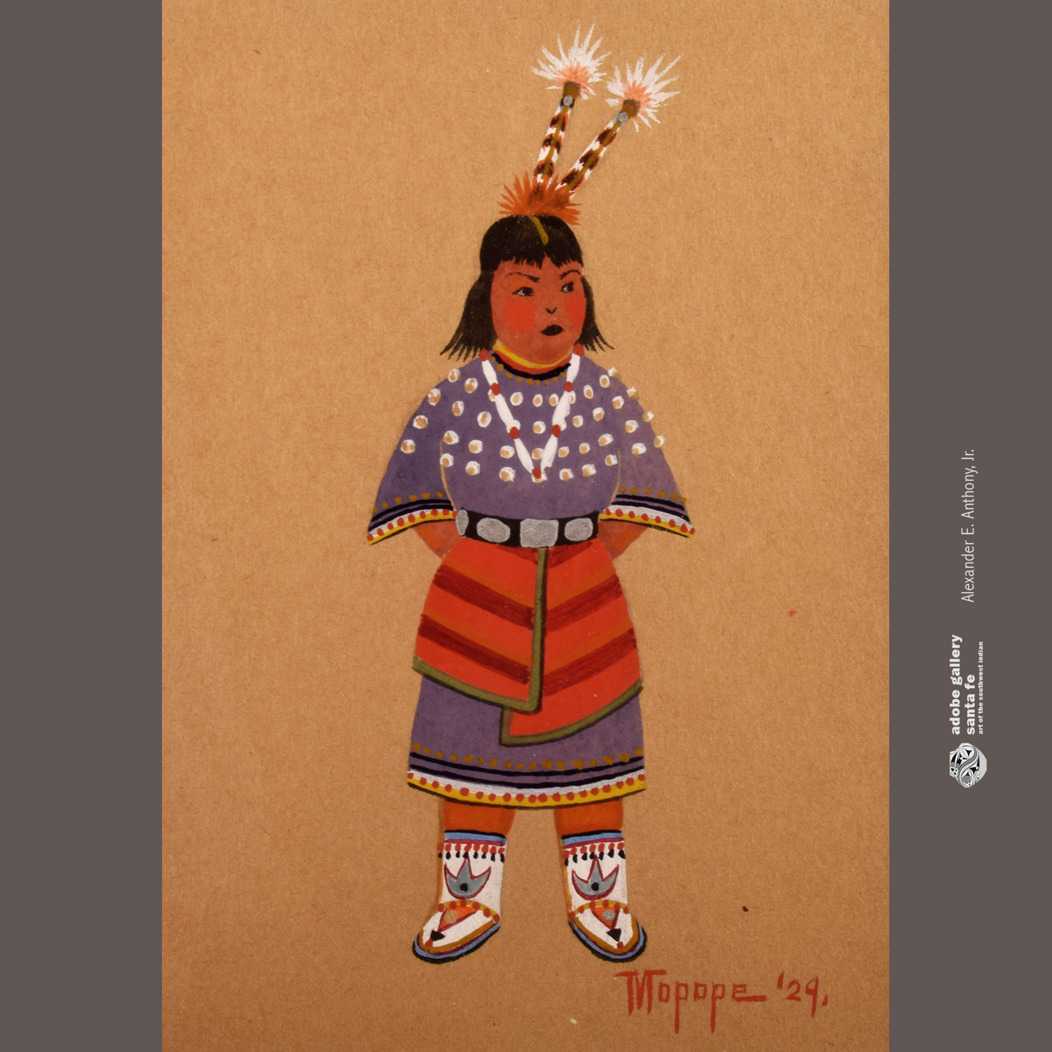 Native American Painting C4195A - Adobe Gallery, Santa Fe