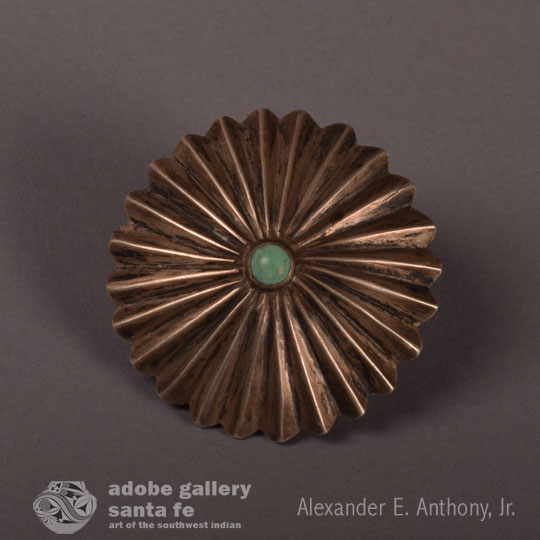Native American Jewelry Silver Button C4262G - Adobe Gallery, Santa Fe