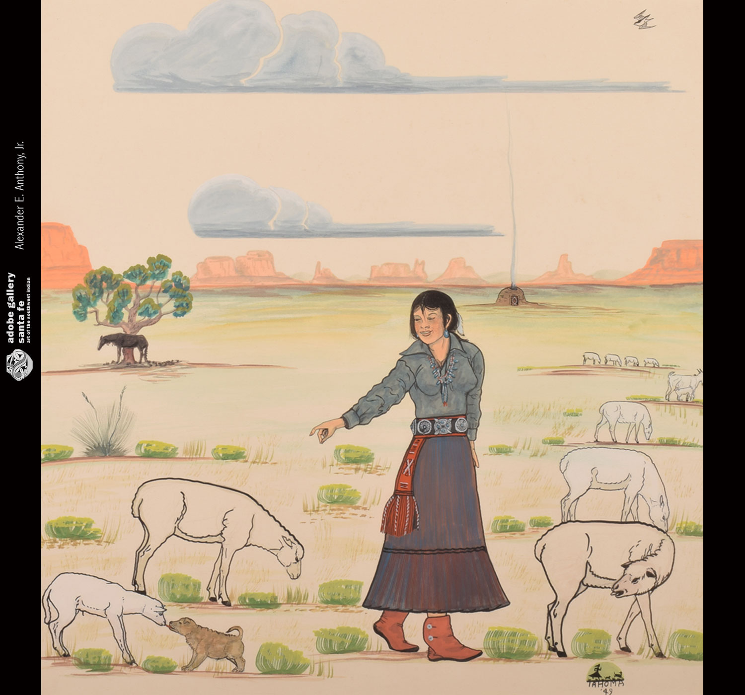 Native American Southwest Painting C4305B - Adobe Gallery, Santa Fe