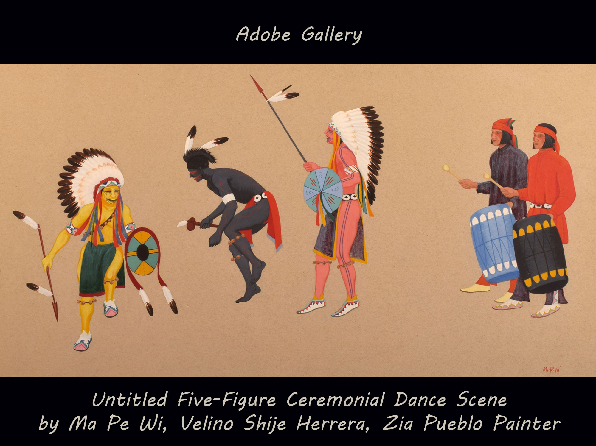 Ma Pe Wi Native American Southwest Painting C4420 - Adobe Gallery, Santa Fe