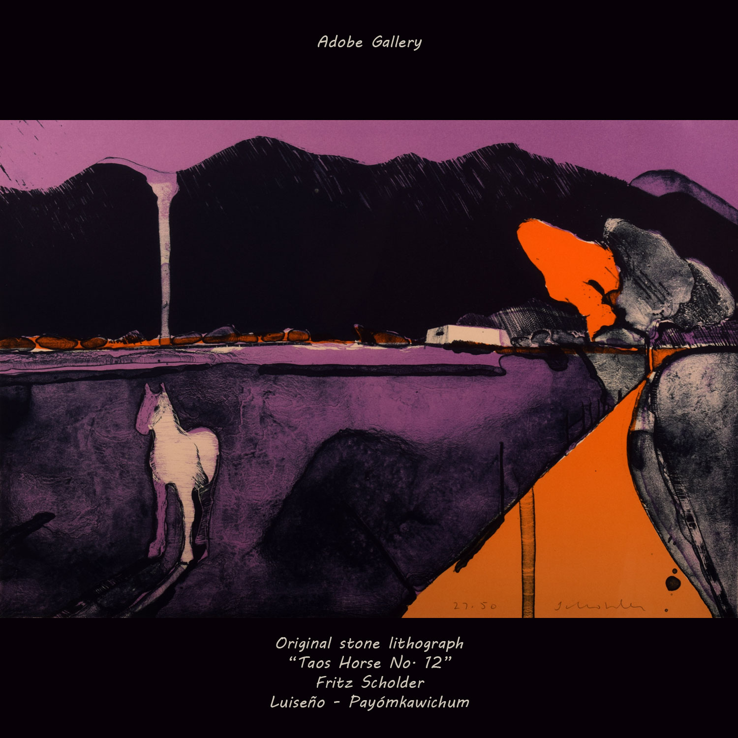 Fritz Scholder Native American Southwest Painting C4467B - Adobe ...