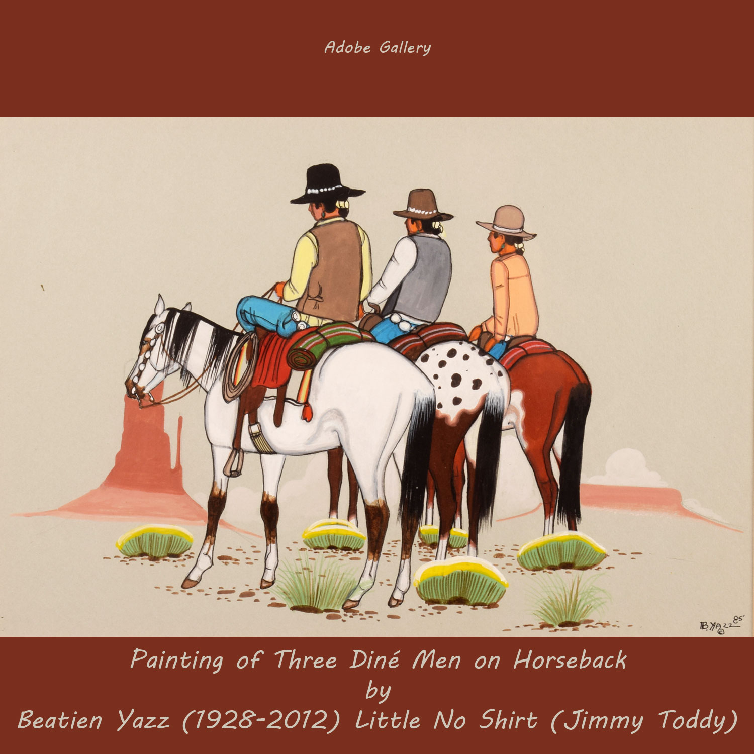 Beatien Yazz Native American Southwest Painting horse C4531A - Adobe ...