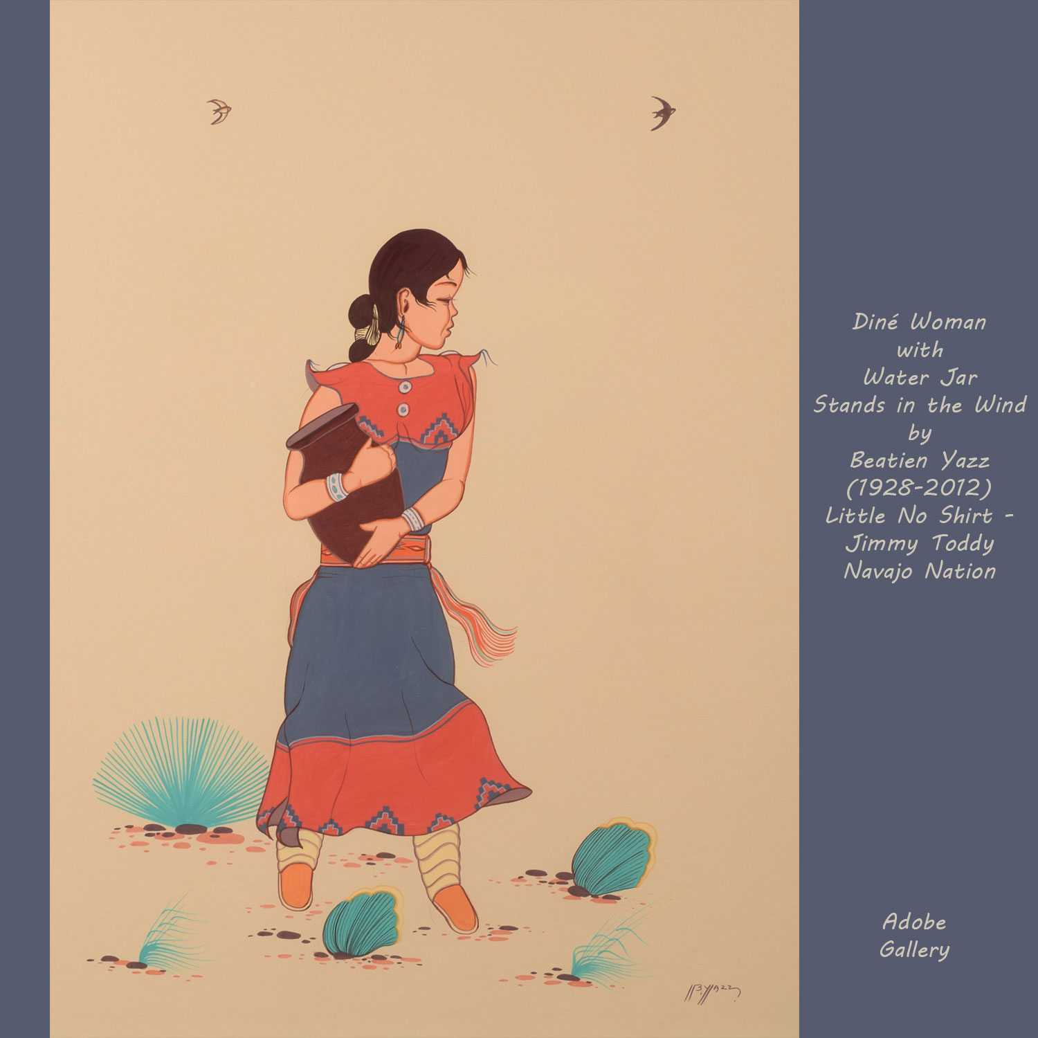 Beatien Yazz Native American Southwest Painting C4564E - Adobe Gallery ...