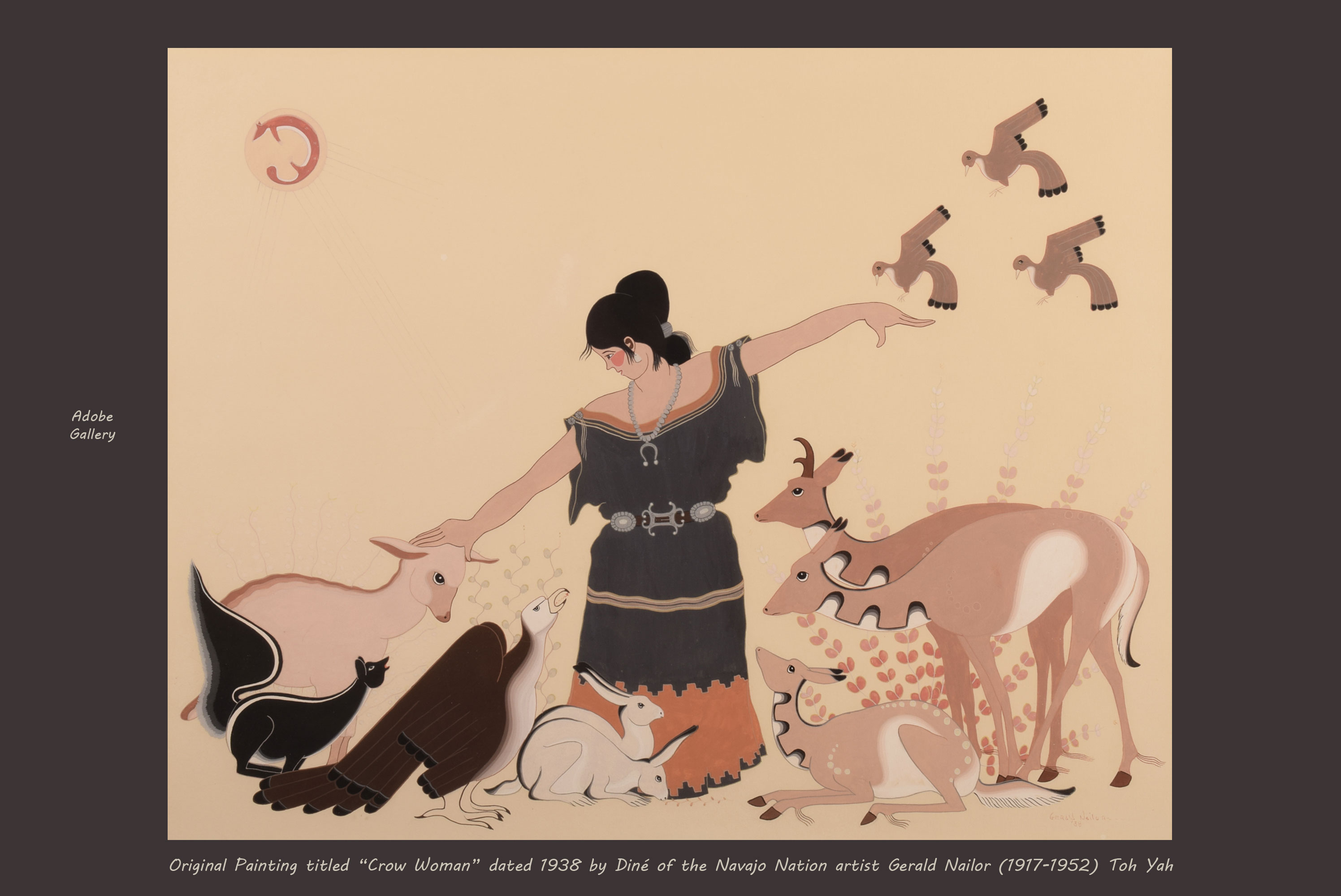 Gerald Nailor Native American Southwest Painting C4598A - Adobe Gallery ...