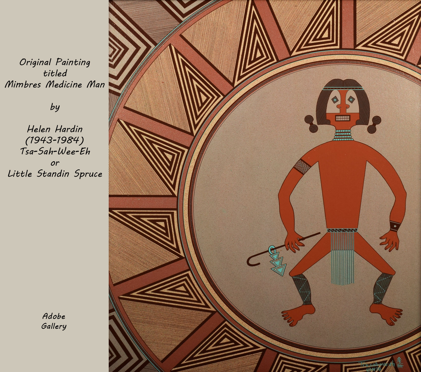 Helen Hardin Native American Southwest Painting Mimbres C4613 - Adobe ...