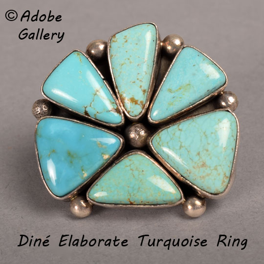 Native American Turquoise Jewelry Ring C4643-50 - Adobe Gallery, Santa Fe