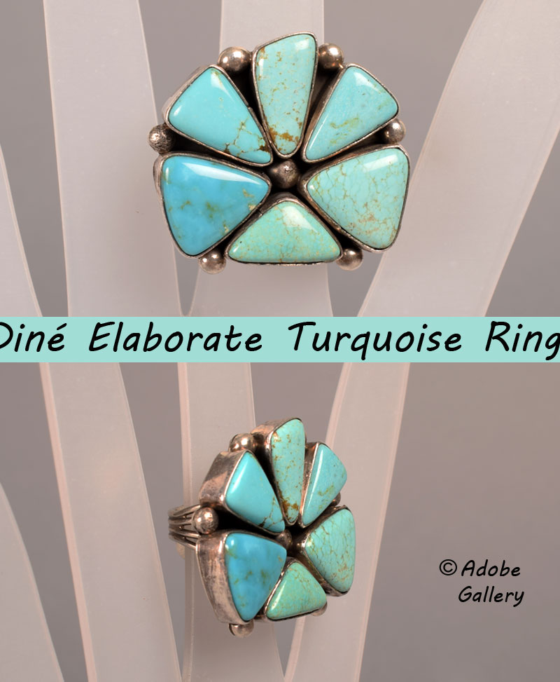 Native American Turquoise Jewelry Ring C4643-50 - Adobe Gallery, Santa Fe