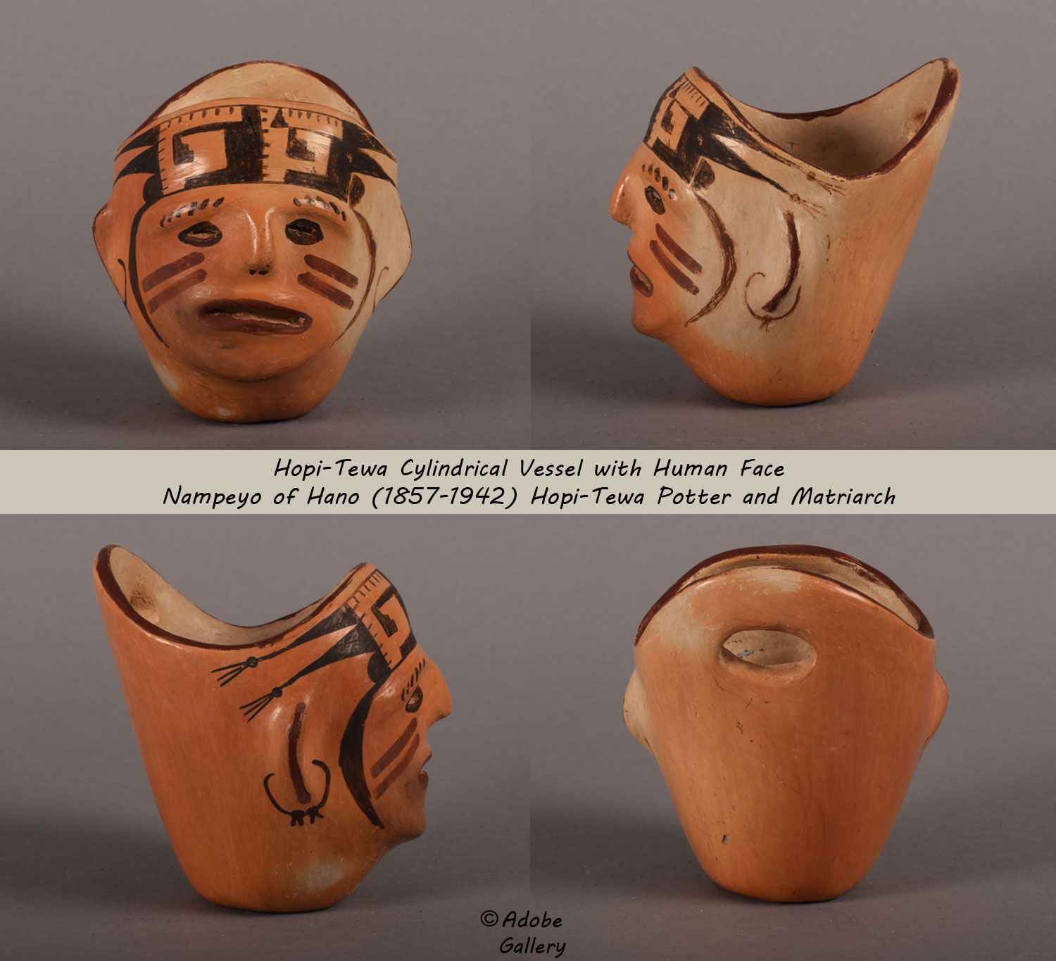 Nampeyo Southwest Indian Historic Pottery Hopi Pueblo C4642-14 - Adobe ...