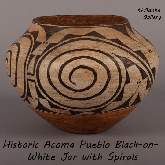 Acoma Pueblo Southwest Indian Historic Pottery C4740C - Adobe Gallery ...