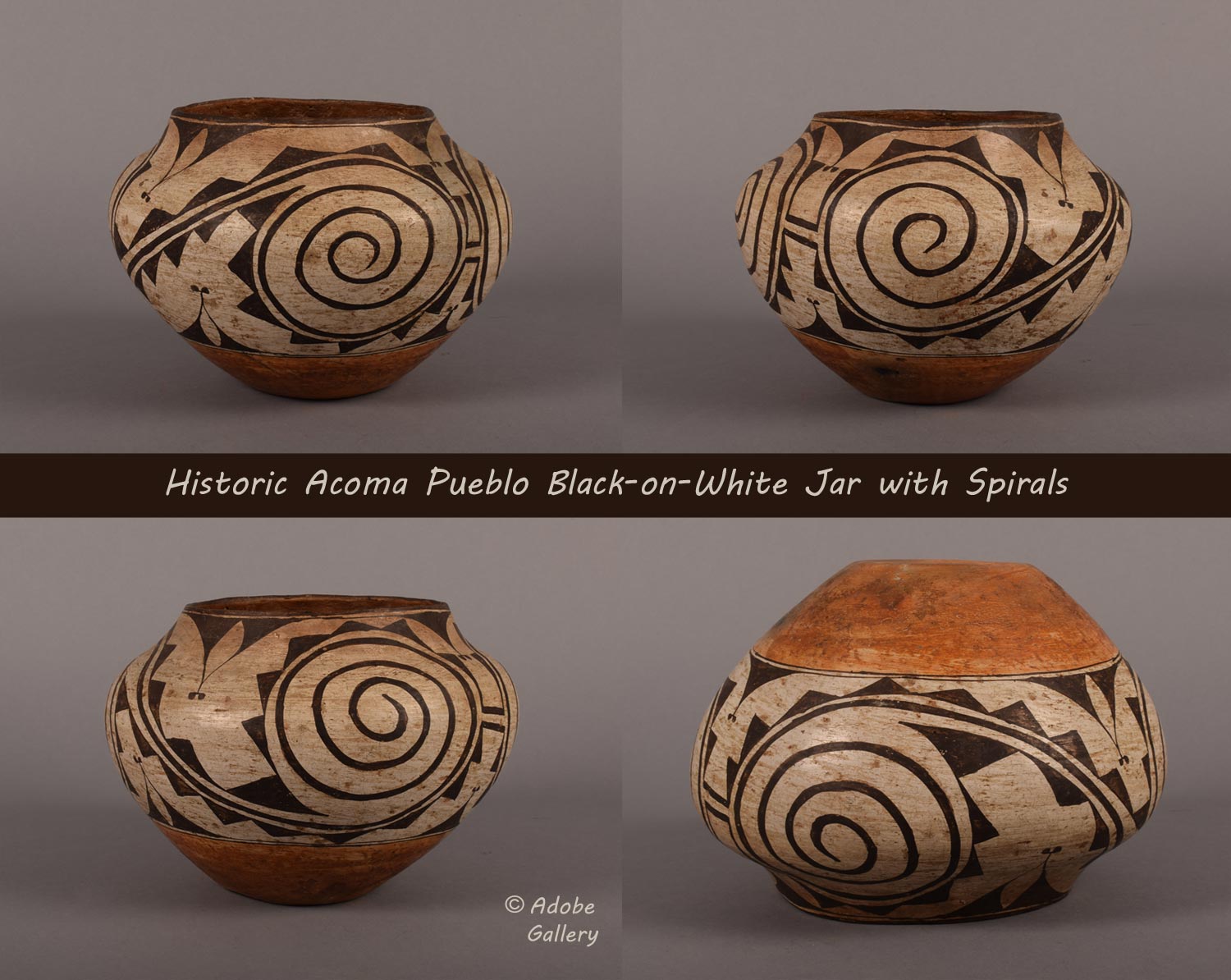 Acoma Pueblo Southwest Indian Historic Pottery C4740C - Adobe Gallery ...