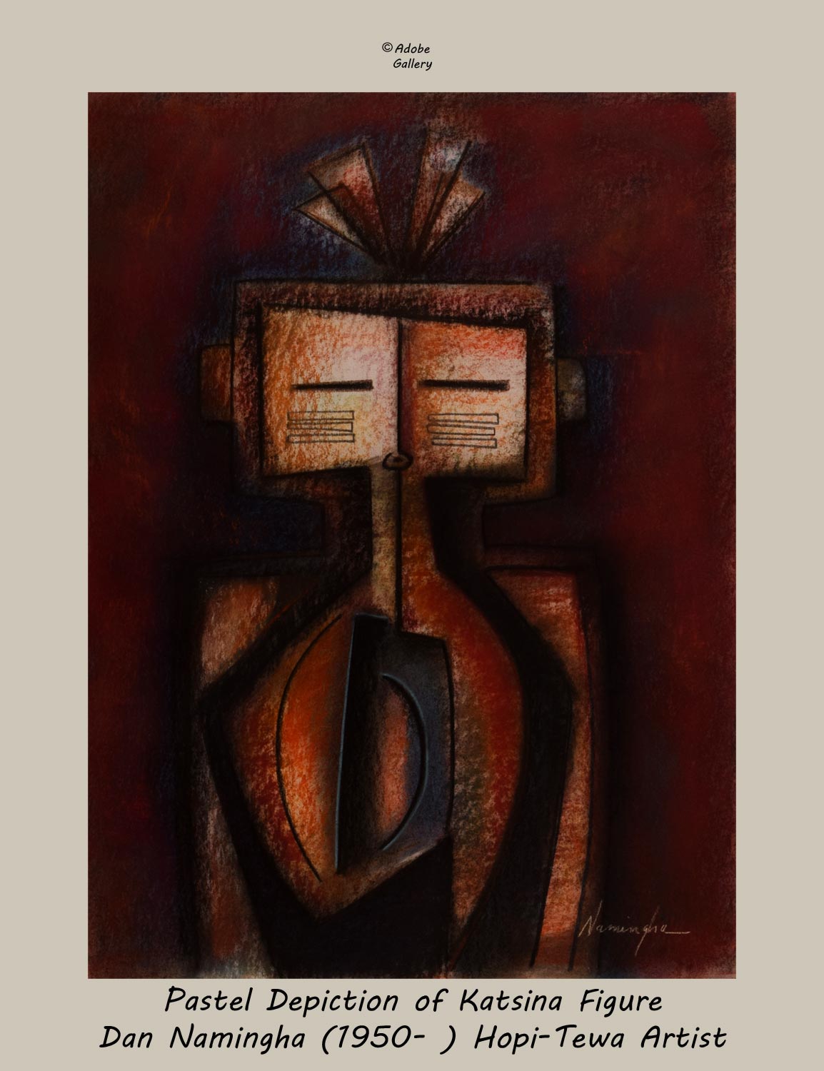 Namingha Southwest Native American Painting Pueblo Kachina C4722o - Adobe Gallery, Santa Fe