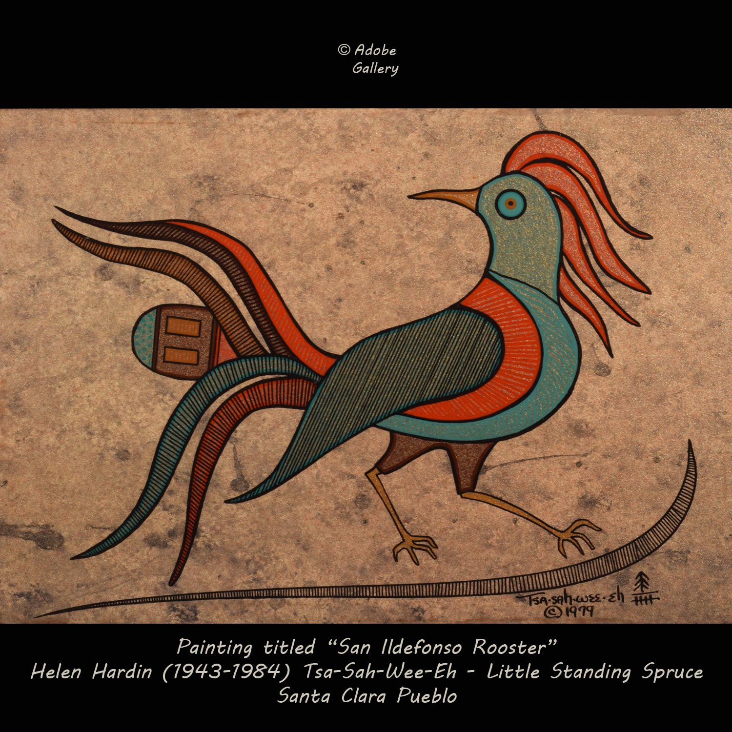 Helen Hardin Southwest Native American Painting Bird C4741A - Adobe ...