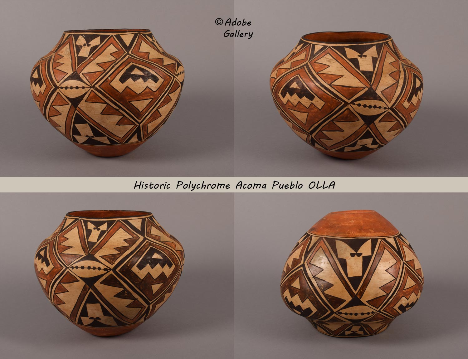Southwest Indian Historic Pottery Acoma Pueblo C4774 - Adobe Gallery ...