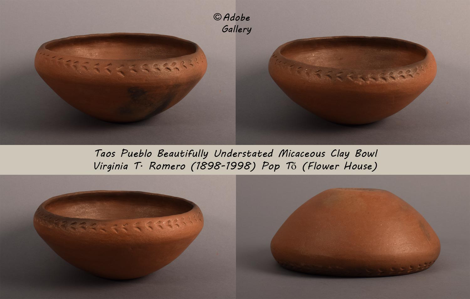 Modern Southwest Indian Micaceous Clay Pottery Taos Pueblo C4813E ...
