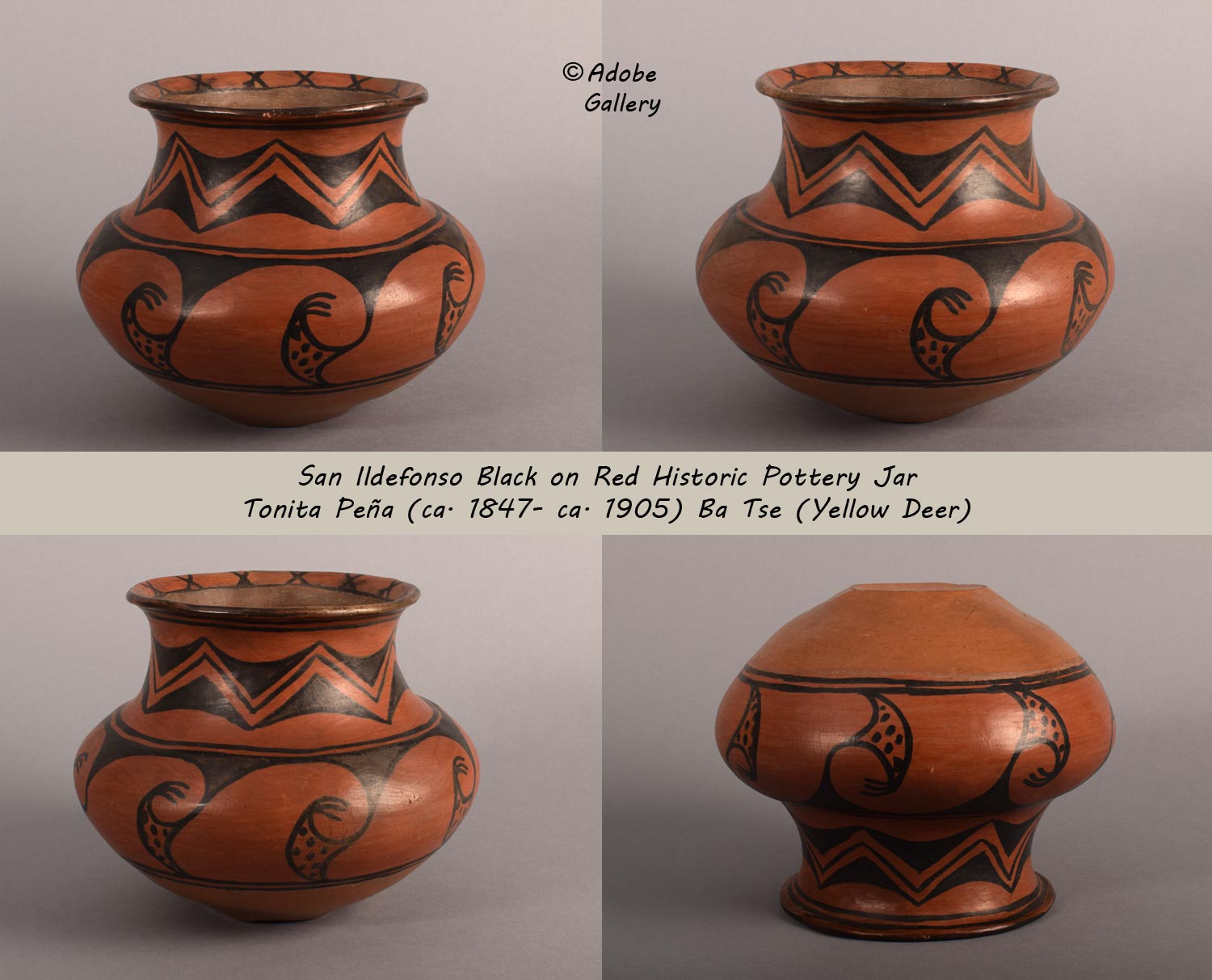 Southwest Indian Historic San Ildefono Pueblo Pottery C4852H - Adobe ...