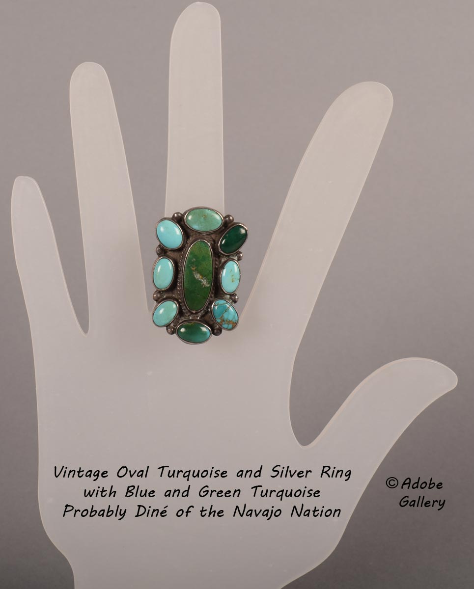 Southwest Native American Turquoise Jewelry Ring C4896R - Adobe Gallery ...