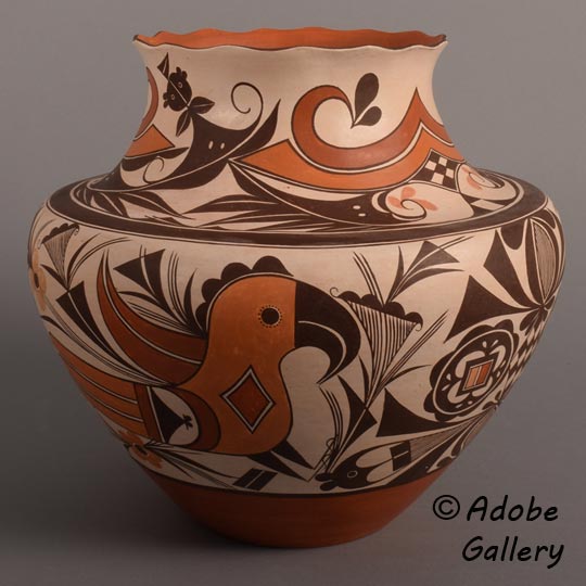Modern Southwest Indian Acoma Pueblo Pottery Parrot C4930F - Adobe ...