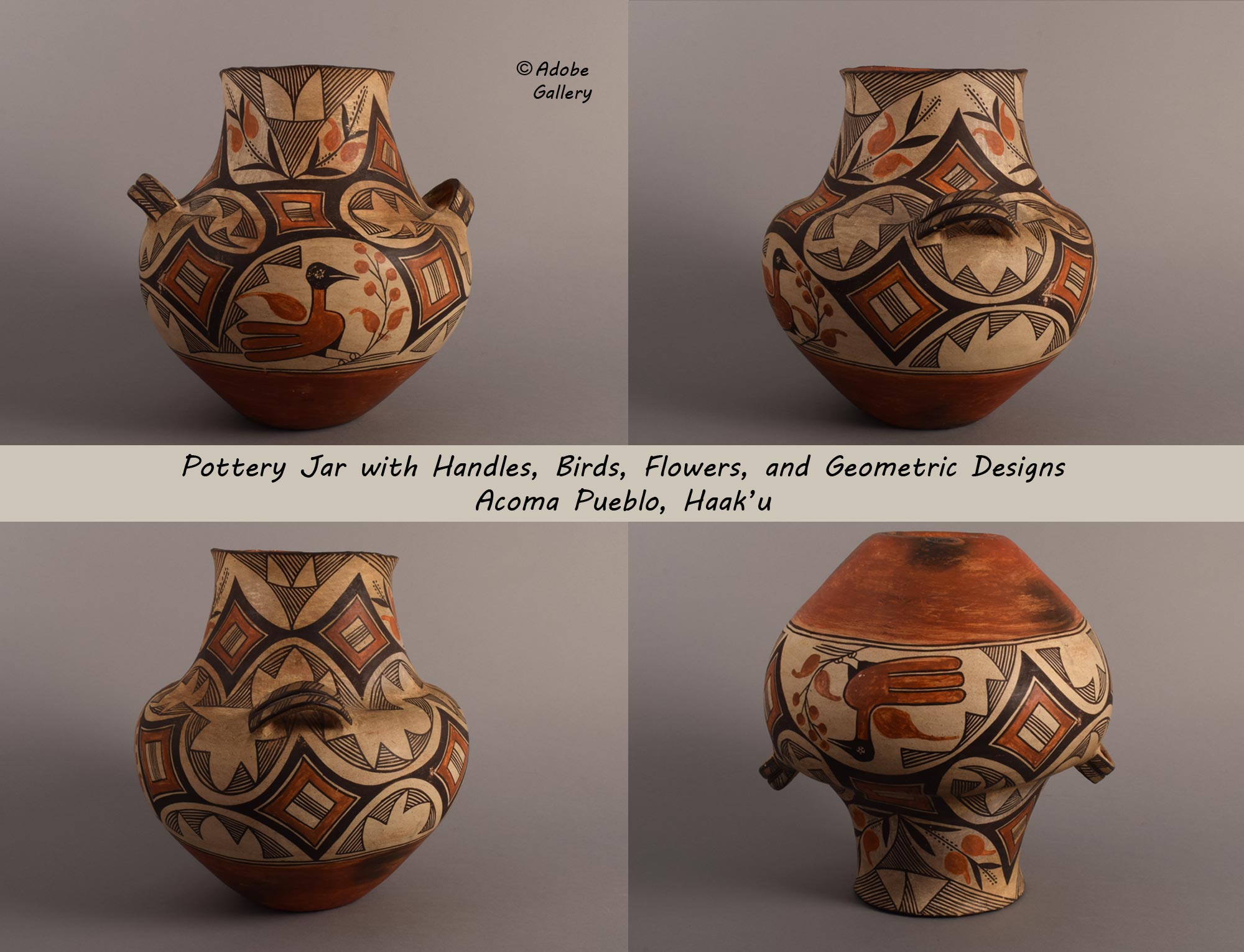 Southwest Indian Historic Acoma Pueblo Pottery C4943A - Adobe Gallery ...