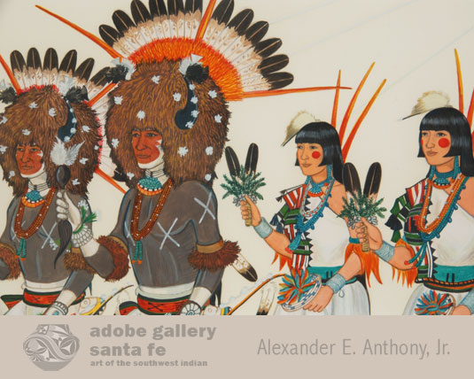 Native Painting – Pueblo C3874U - Adobe Gallery, Santa Fe