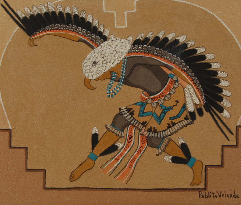 Blog: Pablita Velarde Painting C3565F - Adobe Gallery, Santa Fe